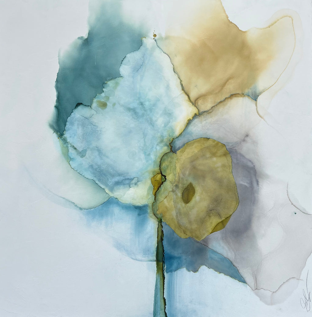 Shirley Lewis - Blue Thistle (48 x 48)