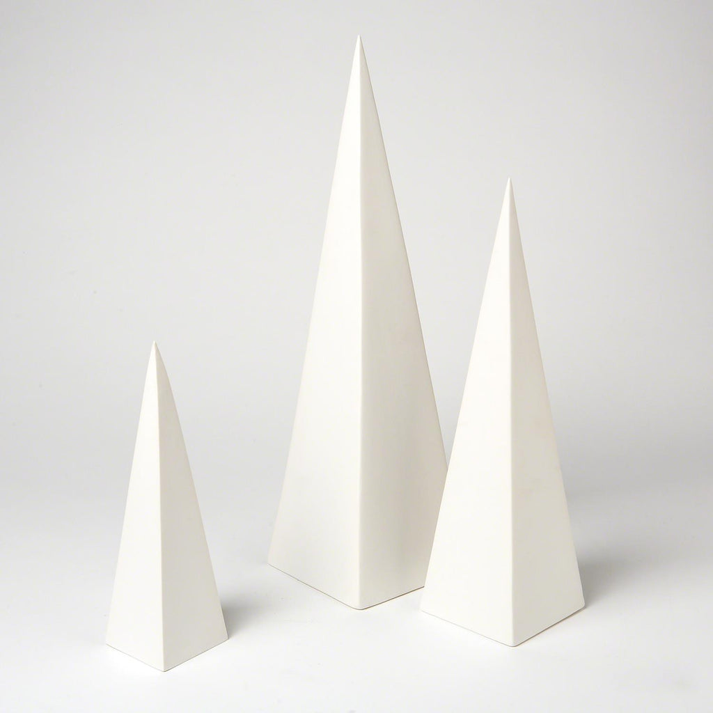 White Pyramid Objects Set of 3